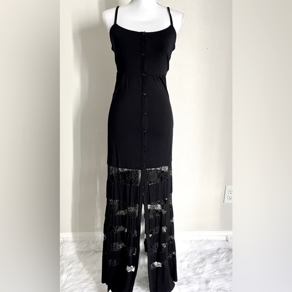 Volcom | Dresses | Nwot Volcom Black Lace Button Top Maxi Dress | Poshmark
